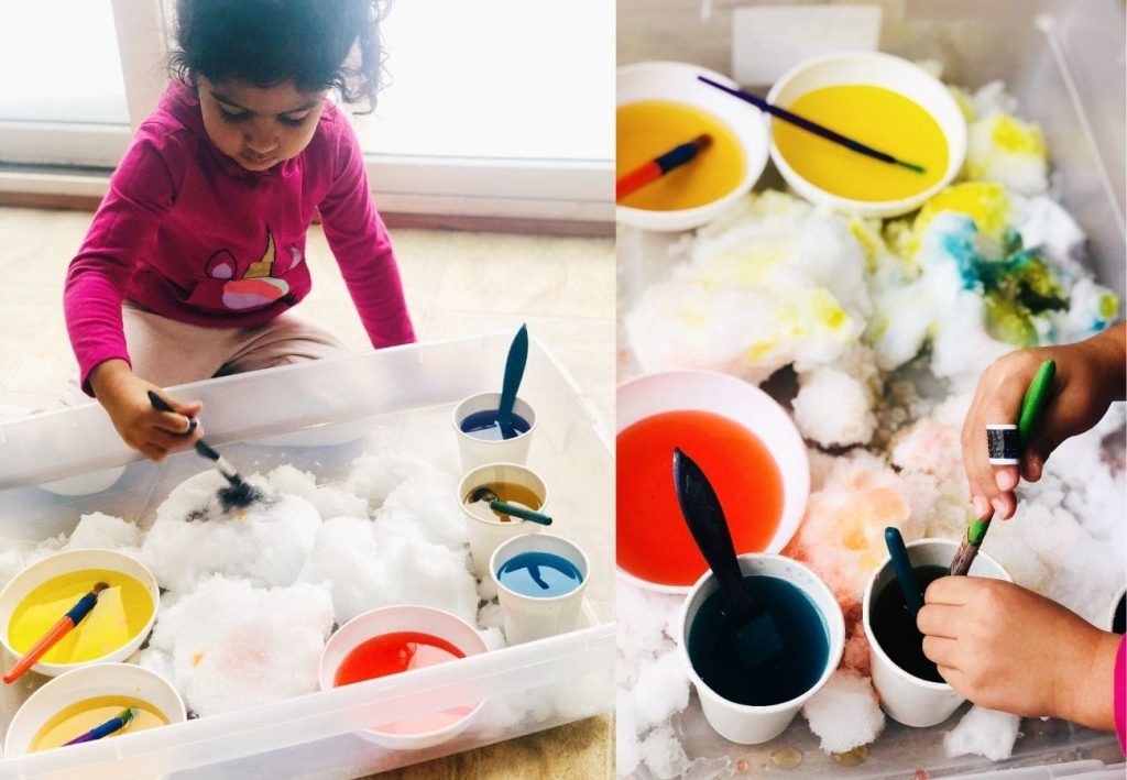 SNOW PAINTING (EASY WINTER ACTIVITY FOR KIDS) | Totally MOM-Sense